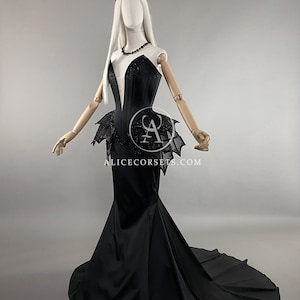 Vamp Black Wedding Corset Dress Crinoline Cage Vampire Style Gothic ...