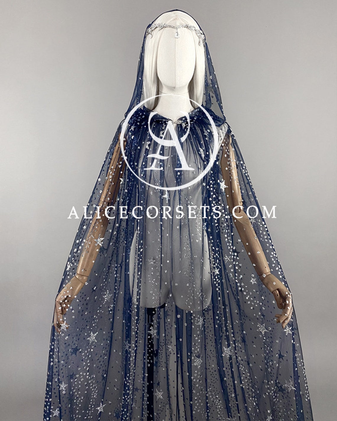 Hooded Celestial Wedding Cape Veil Fantasy Bridal Cloak | Etsy