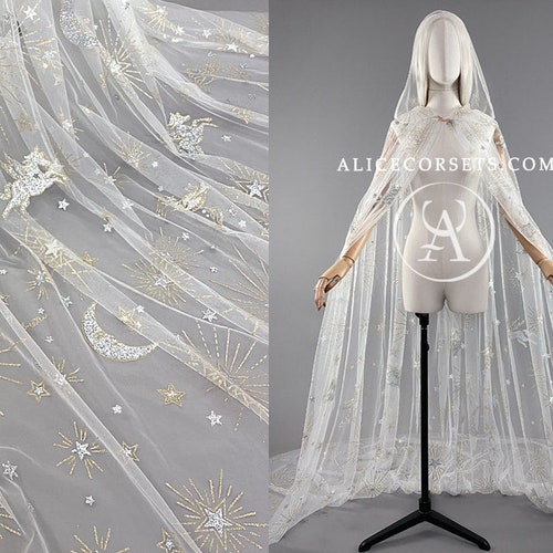 Hooded Celestial Wedding Cape Veil Fantasy Bridal Cloak - Etsy
