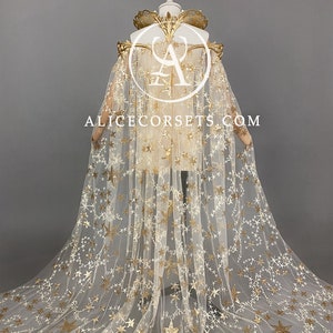 Royal Starry Sky Wedding Veil Cape Fairytale Elven Wedding Cloak ...