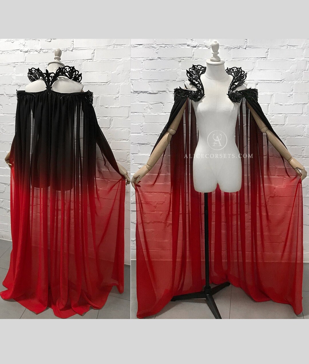 Halloween Wedding Cape Gothic Wedding Cloak Vampire Veil Dark - Etsy