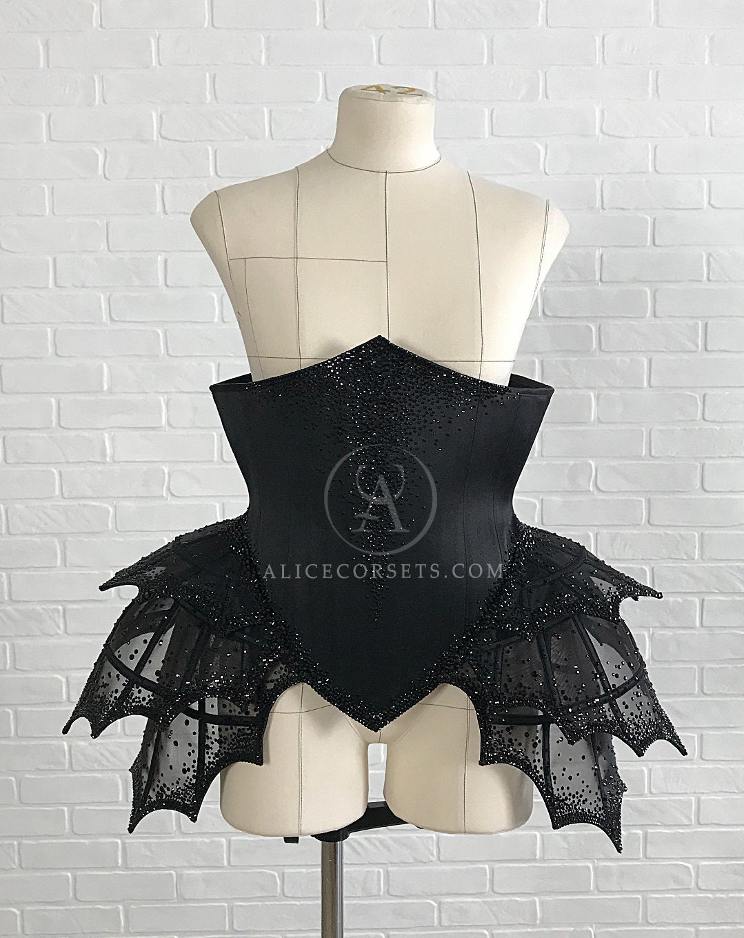Vampire Gothic Corset with Crinoline Cage Halloween Fashion | Etsy