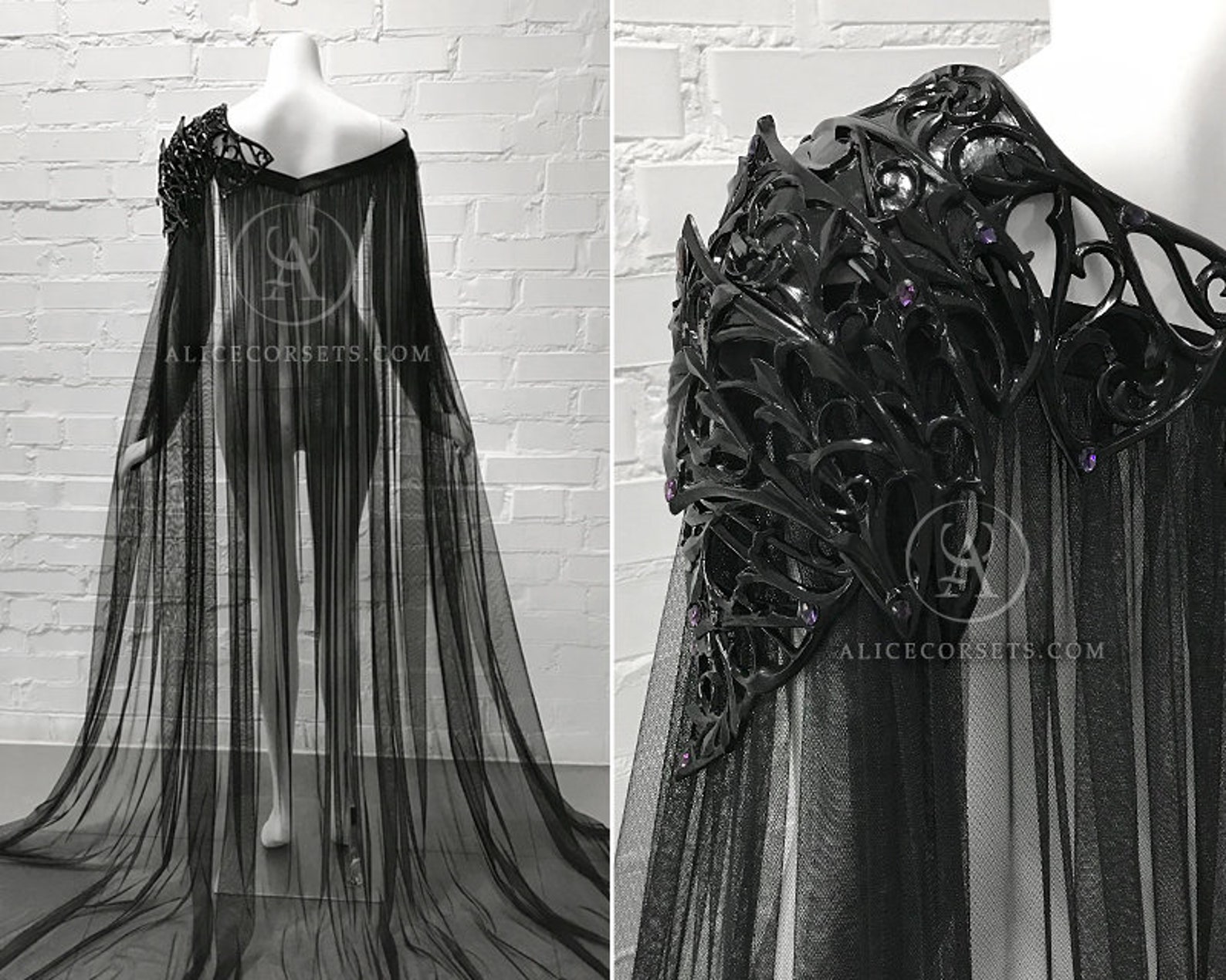 Dark Fairytale Shoulder Armor Cape Gothic Baroque Elven | Etsy