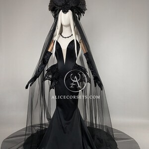 Vamp Black Wedding Corset Dress Crinoline Cage Vampire Style Gothic ...