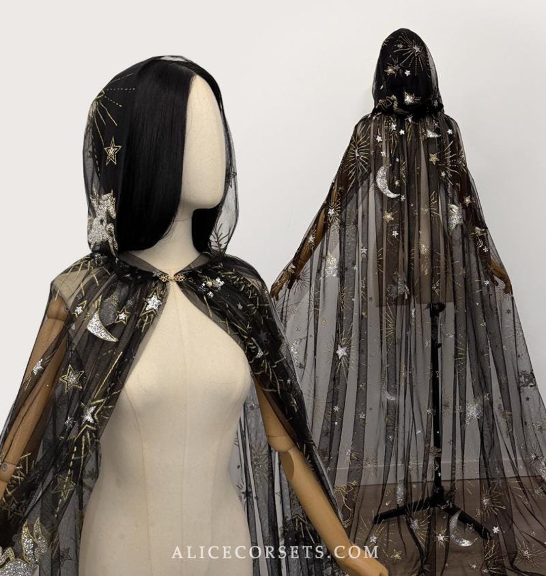 Ready to Ship ~ Hooded Celestial Wedding Cape ~ Fairytale Bridal Cloak ...
