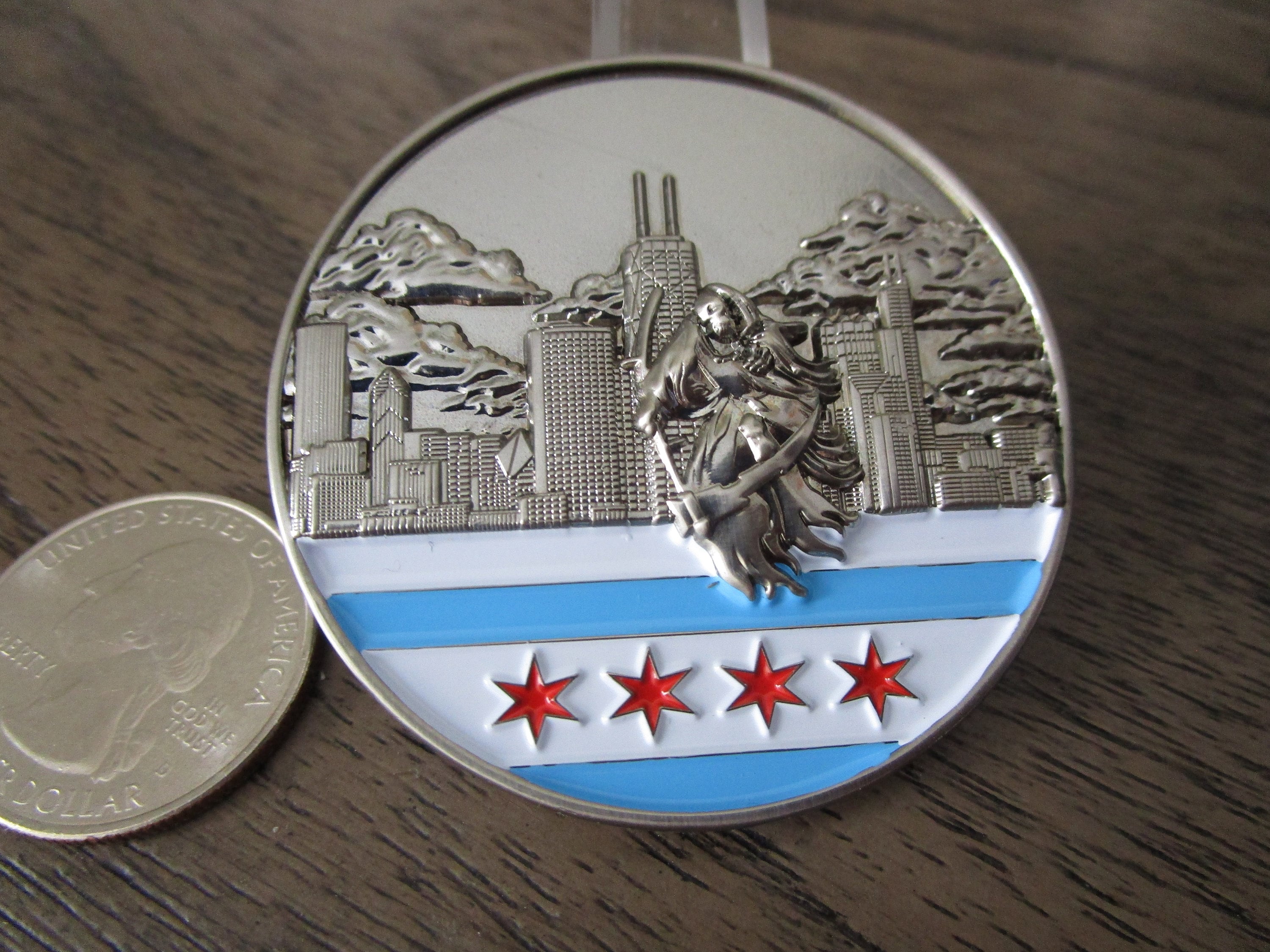 Set of 2 Chicago Police Department Challenge Coins CPD Grim Reaper Help ...