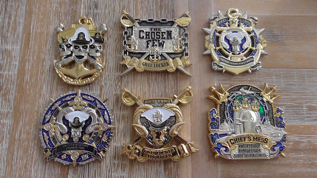 Lot of 6 USN CPO Navy Chief Goat Locker the Chosen Few Chief Petty ...