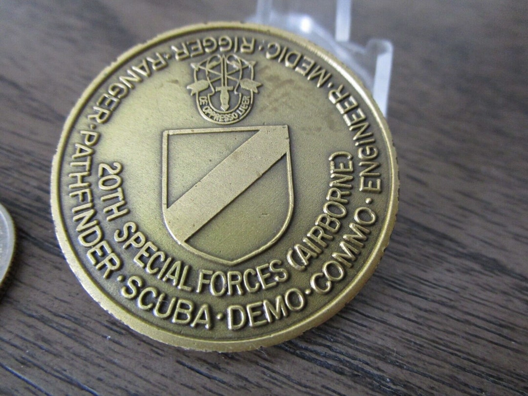 Vintage US Army 20th Special Forces Group Challenge Coin Green Berets ...