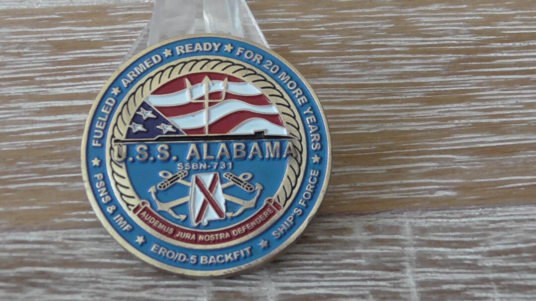 Vintage USN USS Alabama SSBN 731 Commanding Officer Challenge Coin # ...