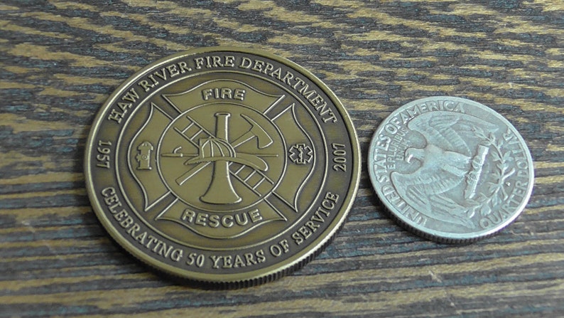 Haw River Fire & Rescue NC 50 Years of Service Challenge Coin #157U - Etsy