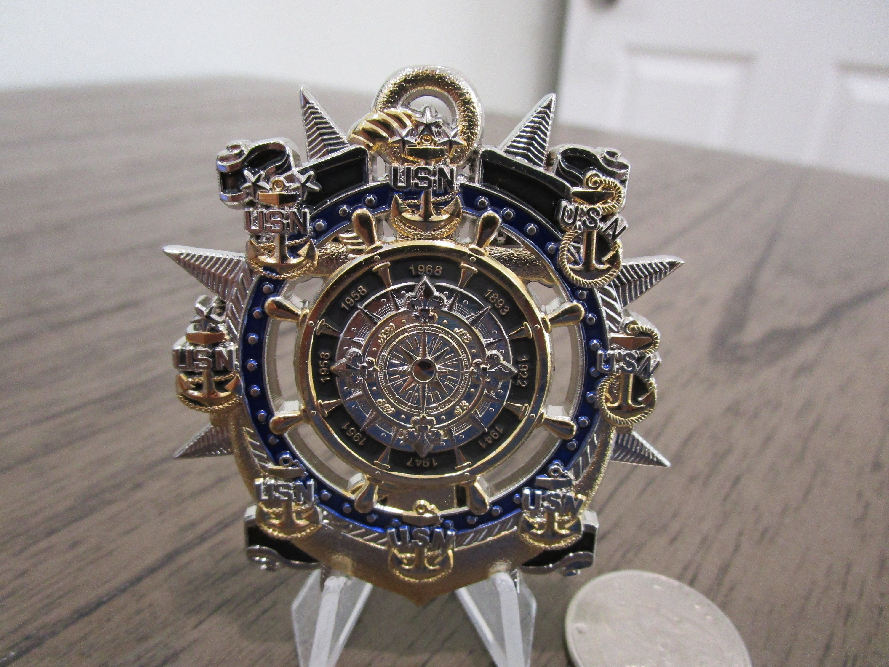 Navy Chief Goat Locker Ask the Chief CPO Spiky Compass Challenge Coin ...