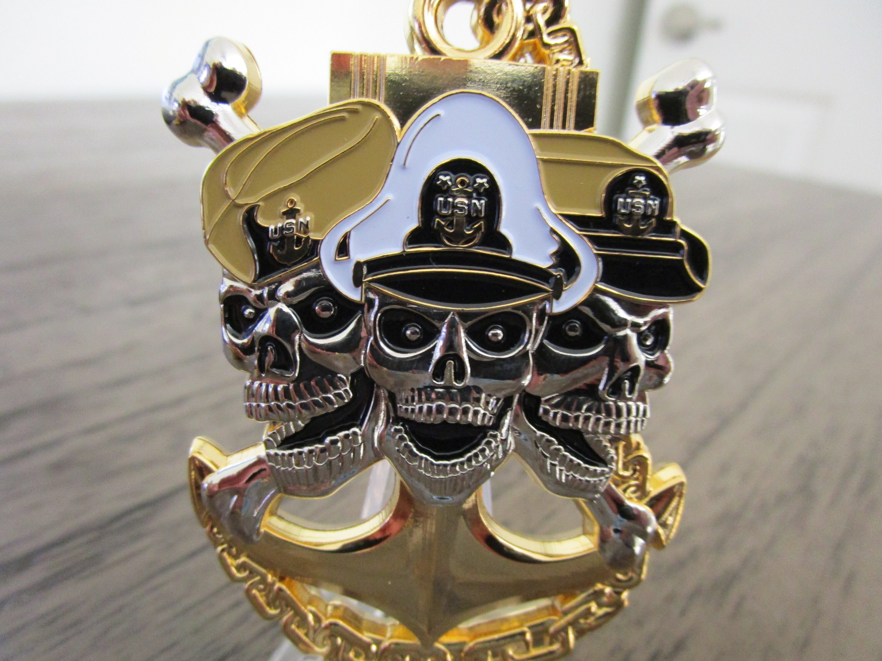 USN Navy Chief Petty Officer Three Skull Ask the Chief CPO Challenge ...