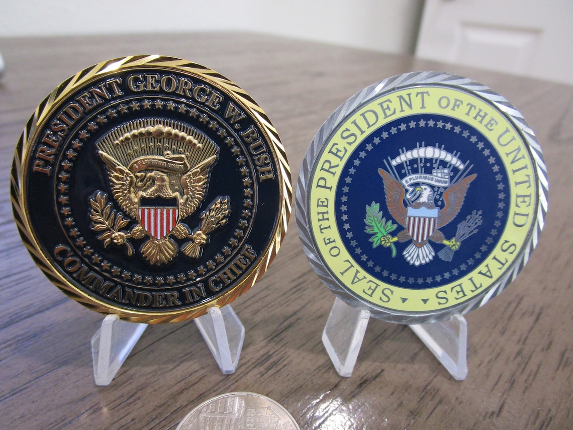 Lot of 2 Presidential Challenge Coins 41st President George H | Etsy