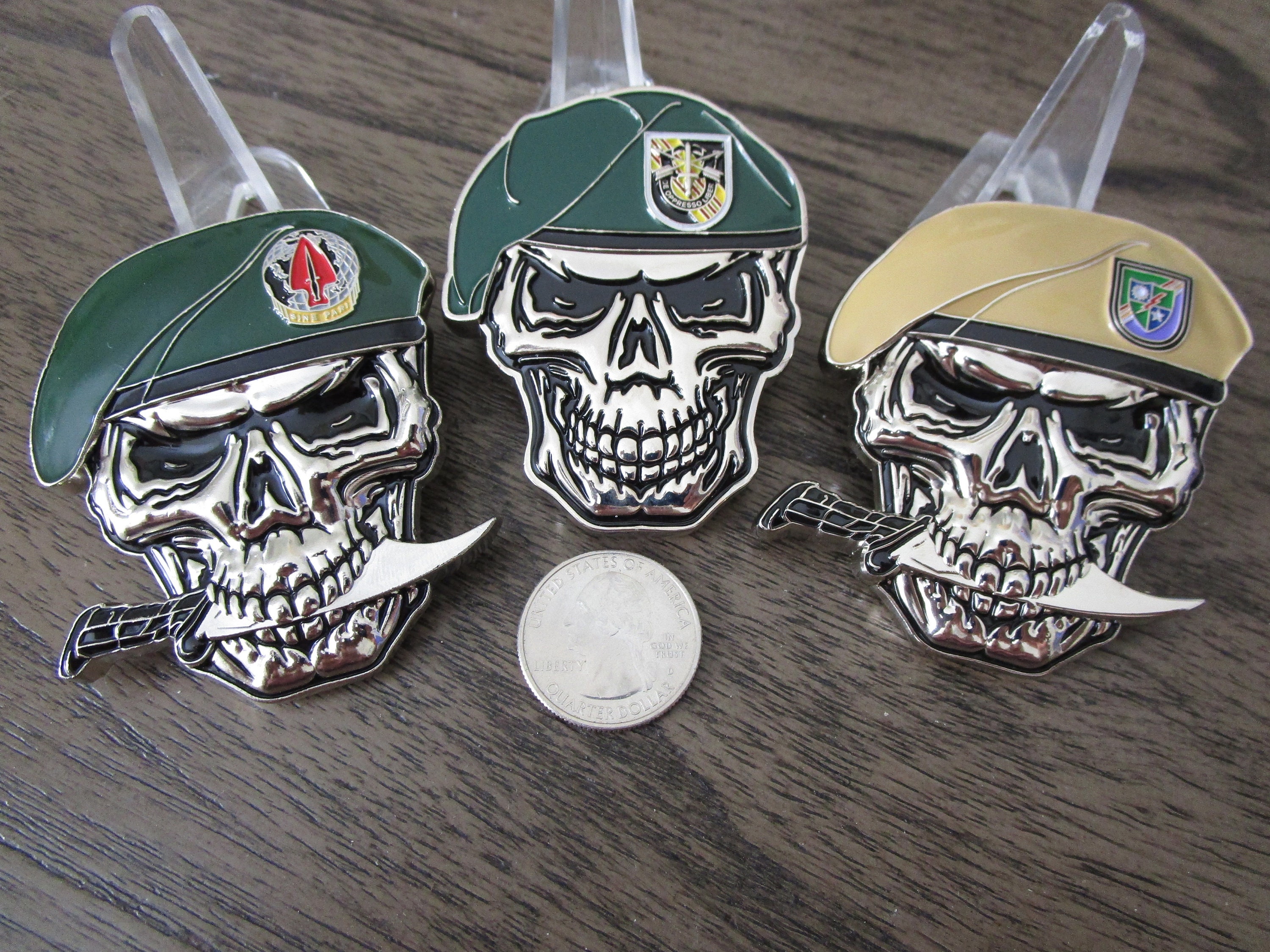 Set of 3 Skull Challenge Coins US Army Ranger Delta Force | Etsy