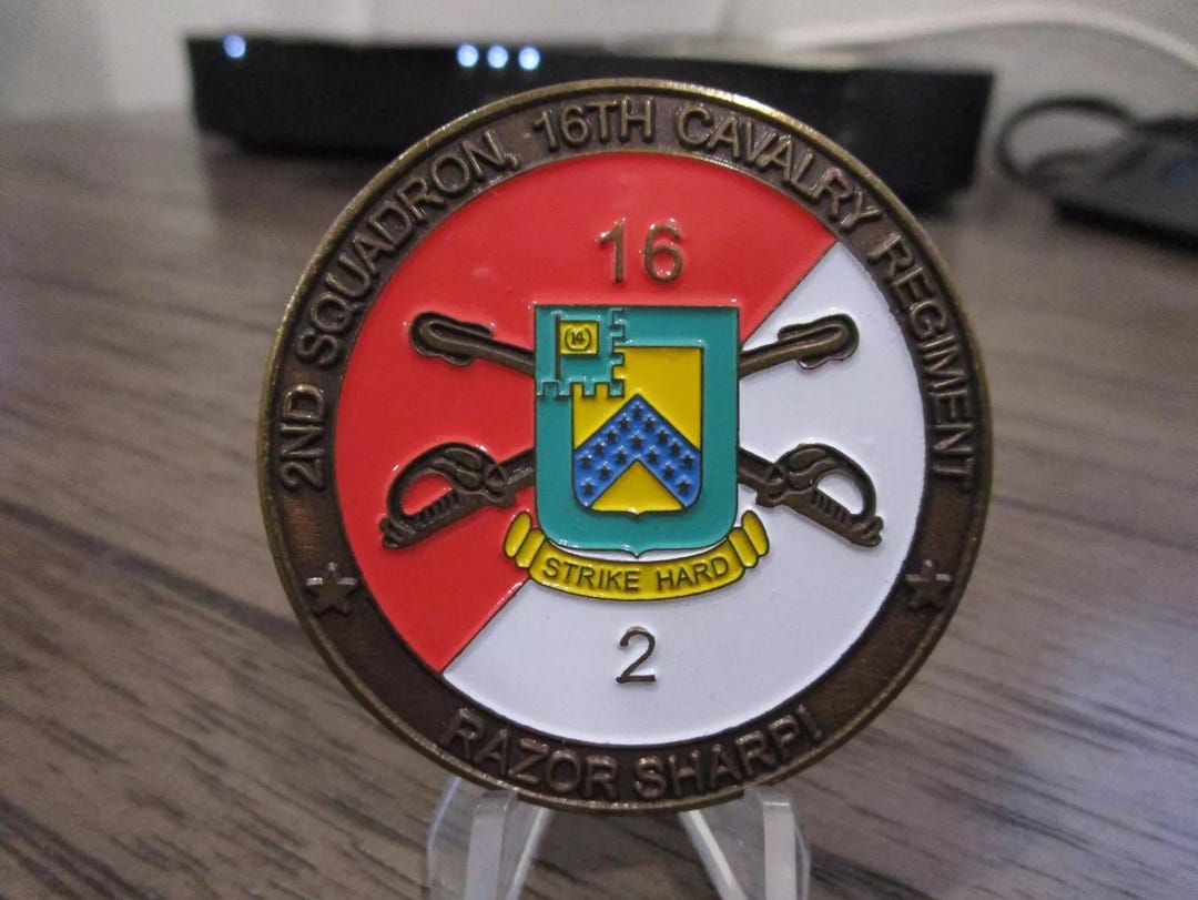 US Army 2nd Squadron 16th Cavalry RAZOR SHARP Commanders Challenge Coin ...