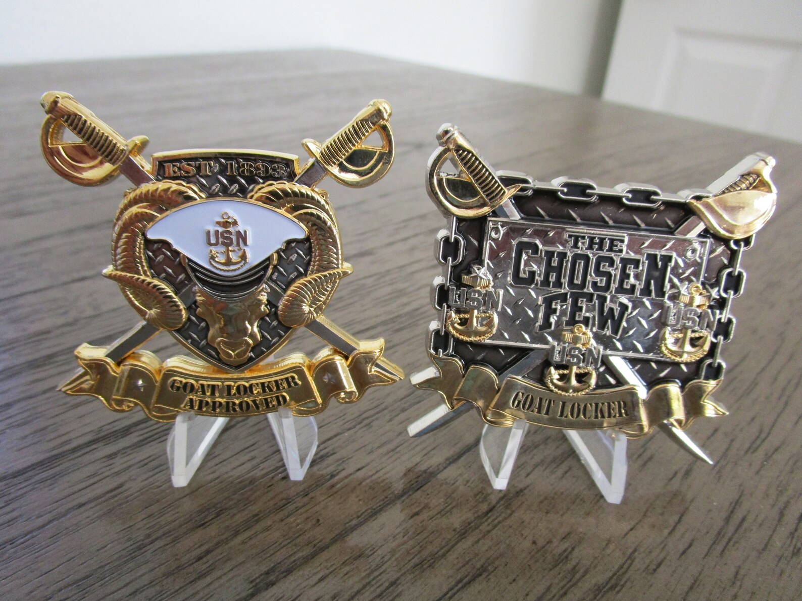 Set of 2 USN CPO Navy Chief Goat Locker Chief Petty Officer | Etsy