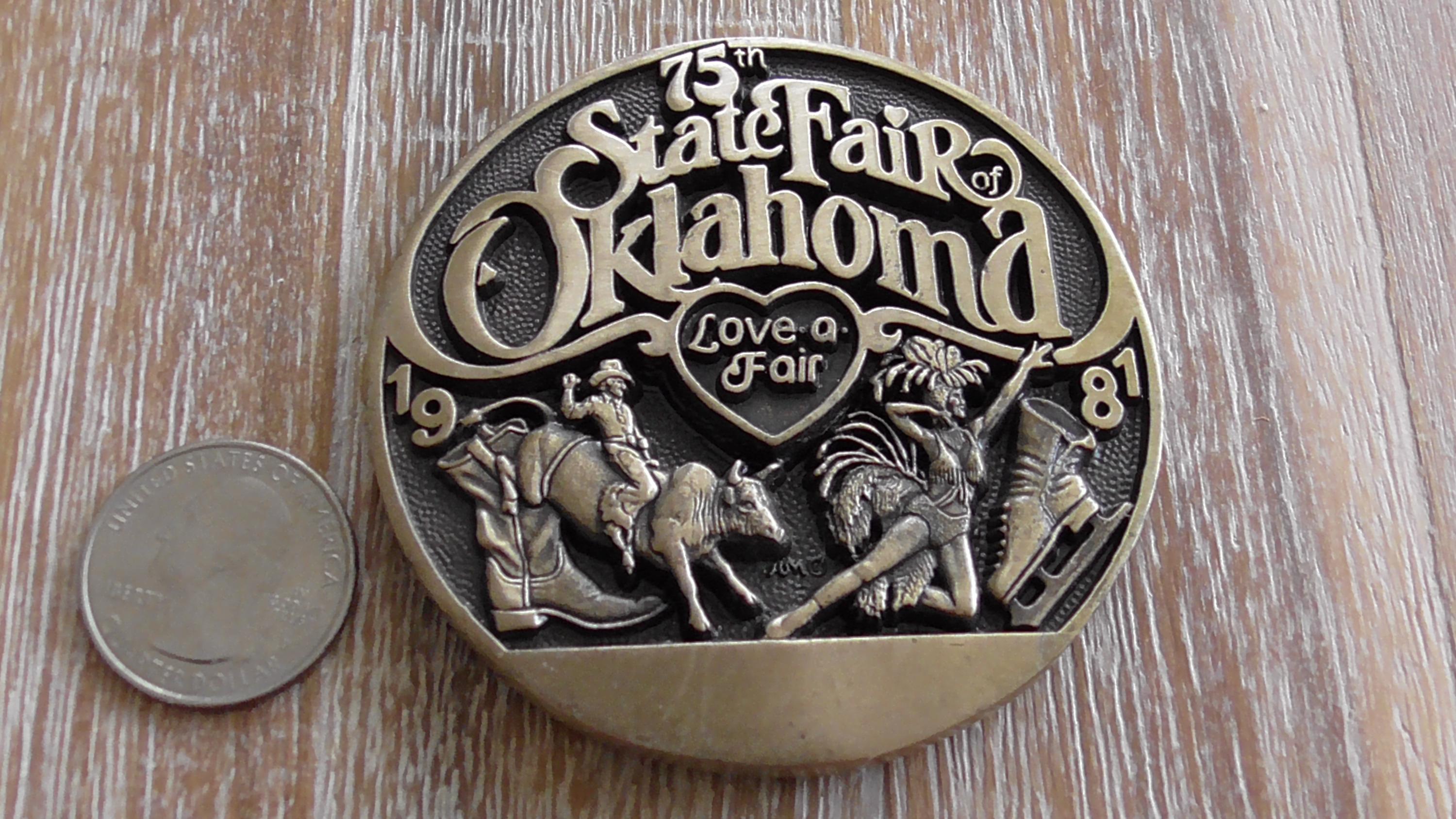 Large Vintage 1981 State Fair of Oklahoma 75 Years Anniversary ...