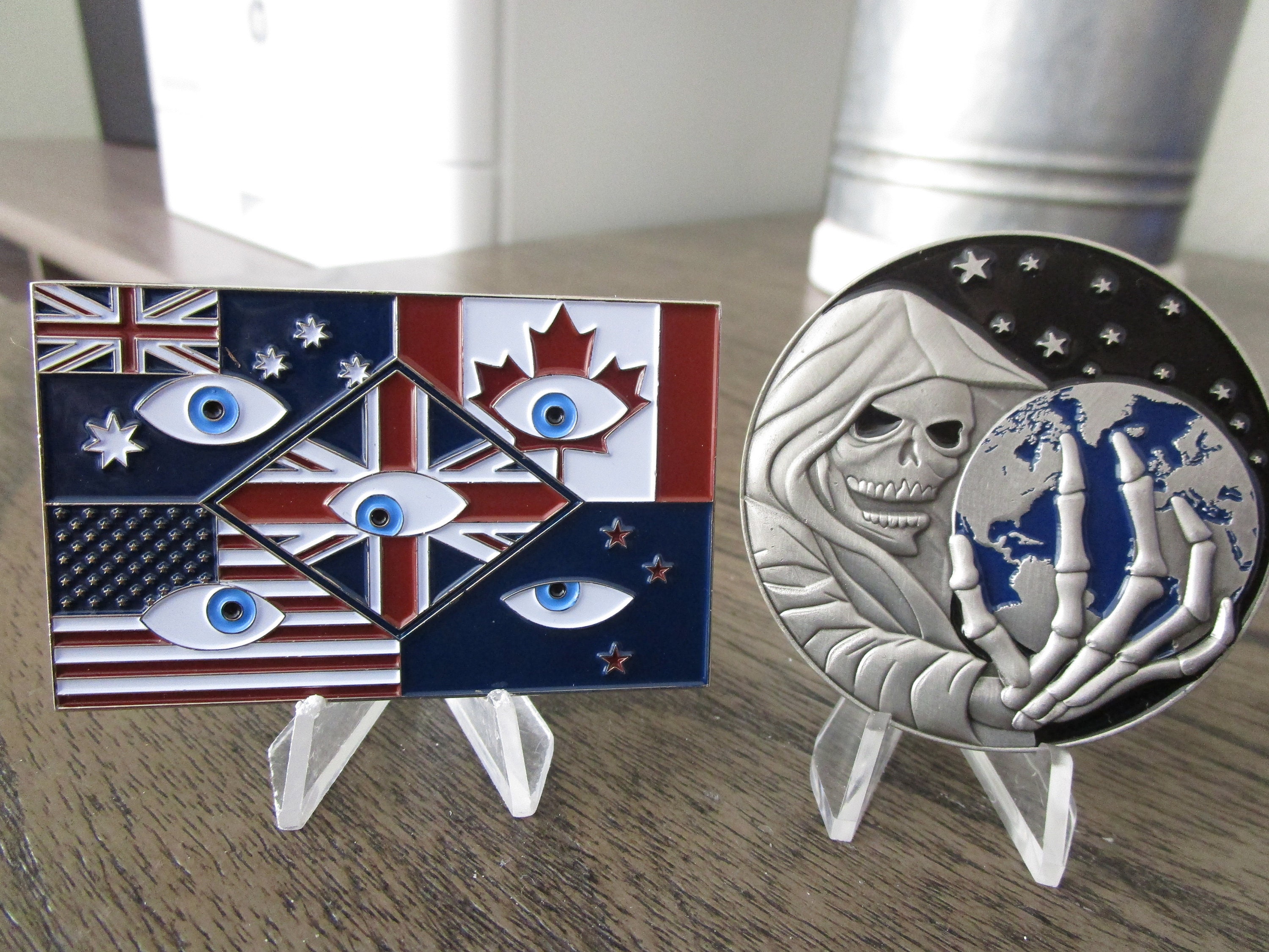 Lot of 2 Challenge Coins IC NSA / Five Eyes & Intelligence Community ...