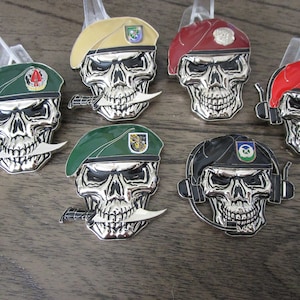 Lot of 6 Special Forces Reaper Skull Challenge Coins Army Ranger PJ CCT ...
