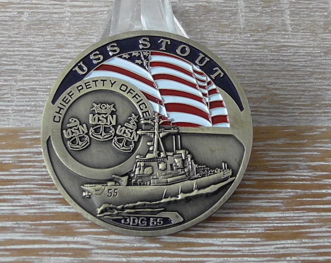 United States Navy USS Stout DDG 55 CPO Challenge Coin #A200 - Etsy
