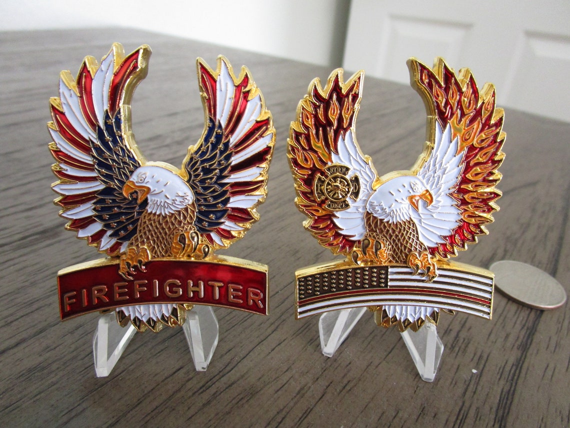 Set of Three Firefighter Challenge Coins Firefighters Prayer , First in ...