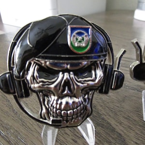 USAF TACP Tactical Air Control Party Black Beret Skull Challenge Coin ...