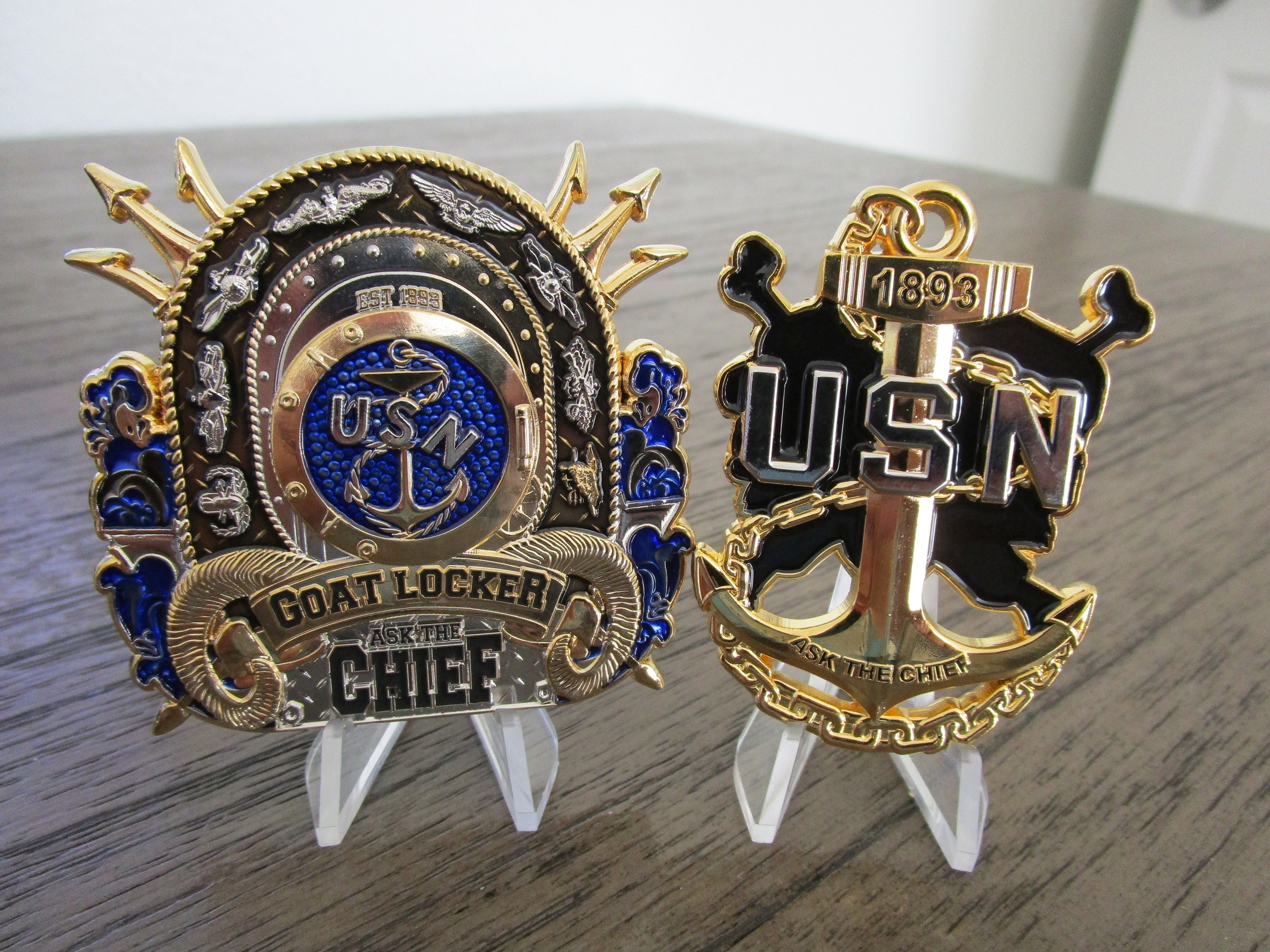 Set of 2 USN CPO Navy Chief Goat Locker Chief Petty Officer | Etsy