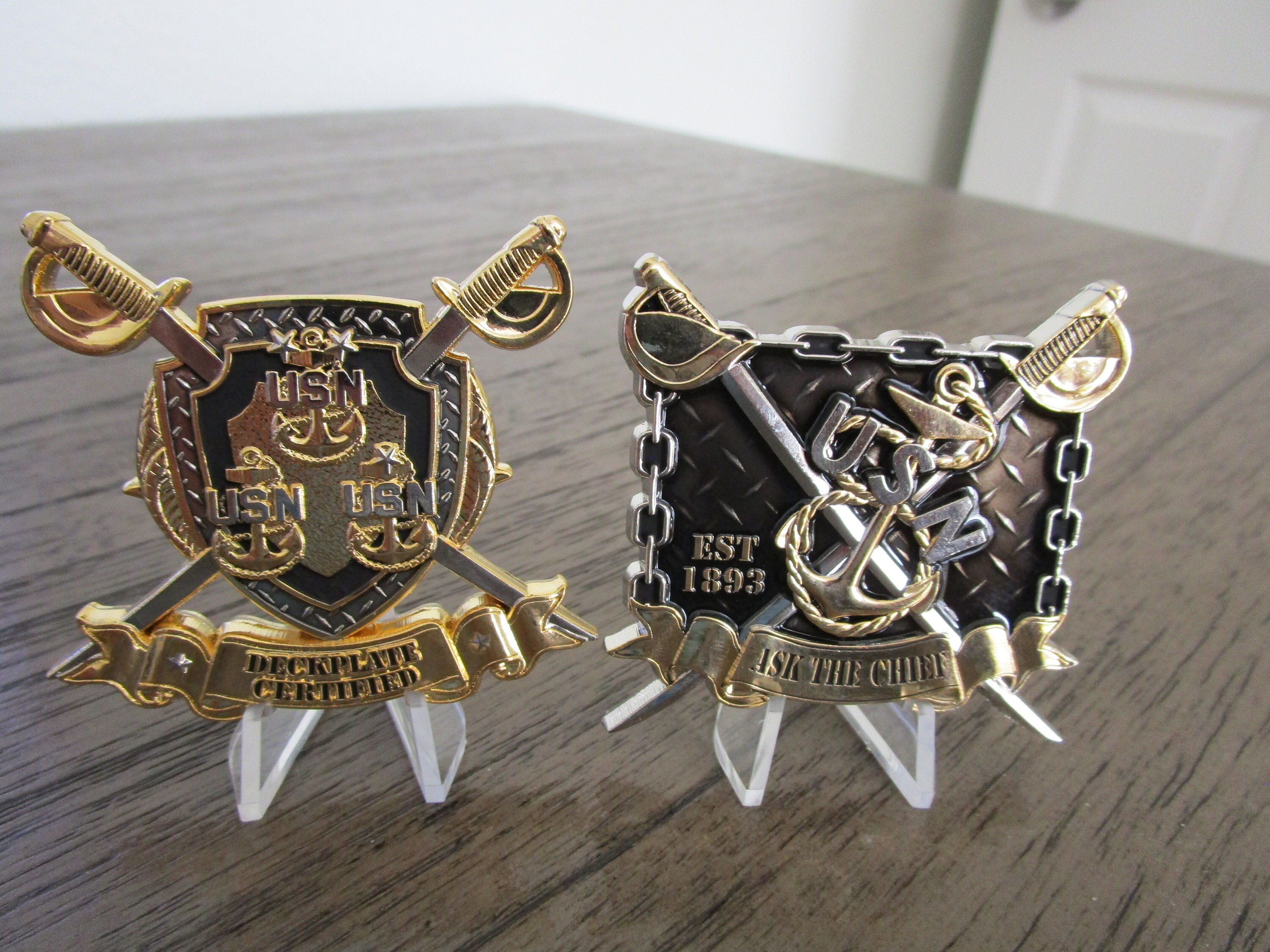 Set of 2 USN CPO Navy Chief Goat Locker Chief Petty Officer | Etsy UK