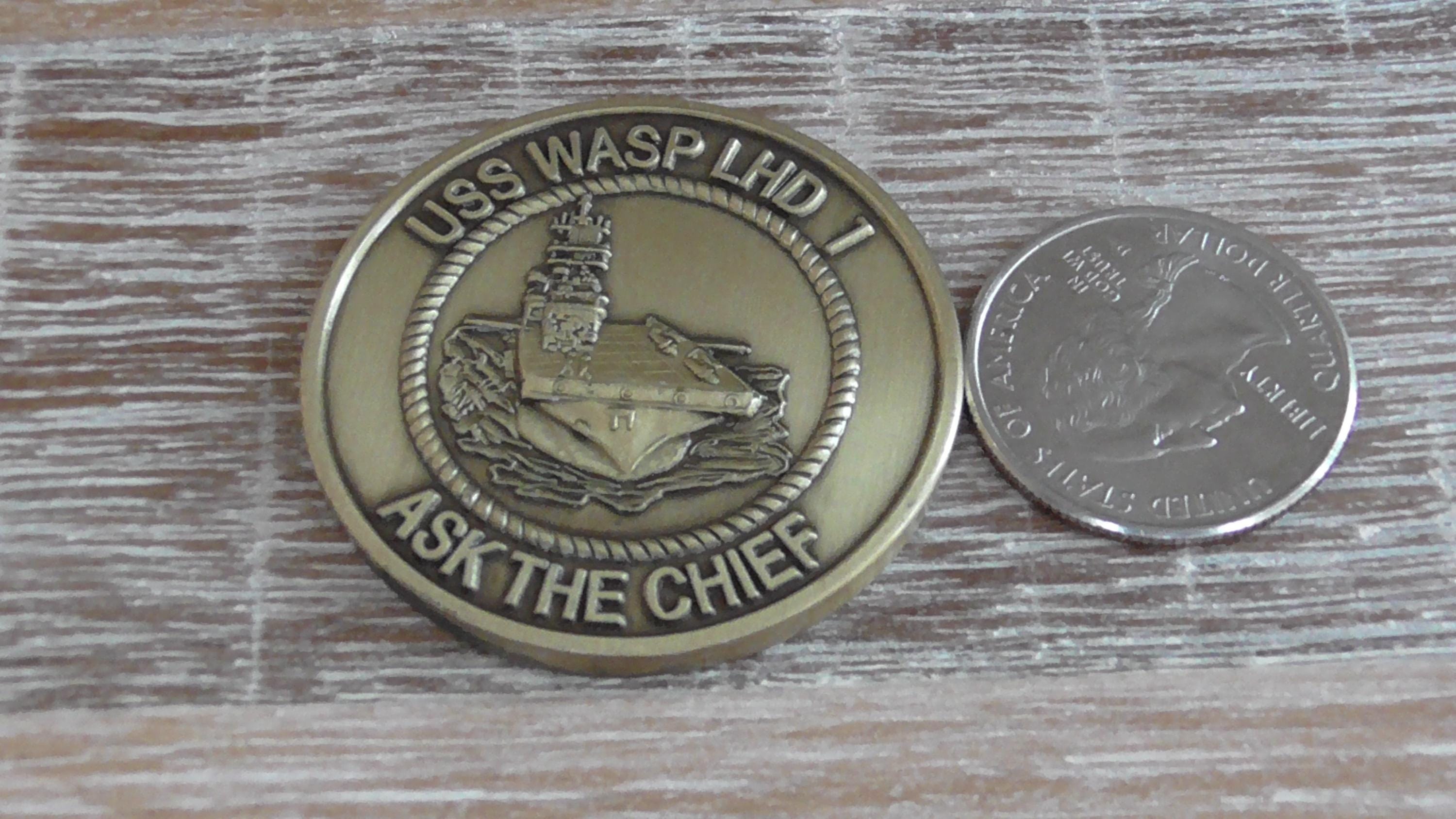 USN USS Wasp LHD 1 Chief Petty Officer Challenge Coin #164Y - Etsy