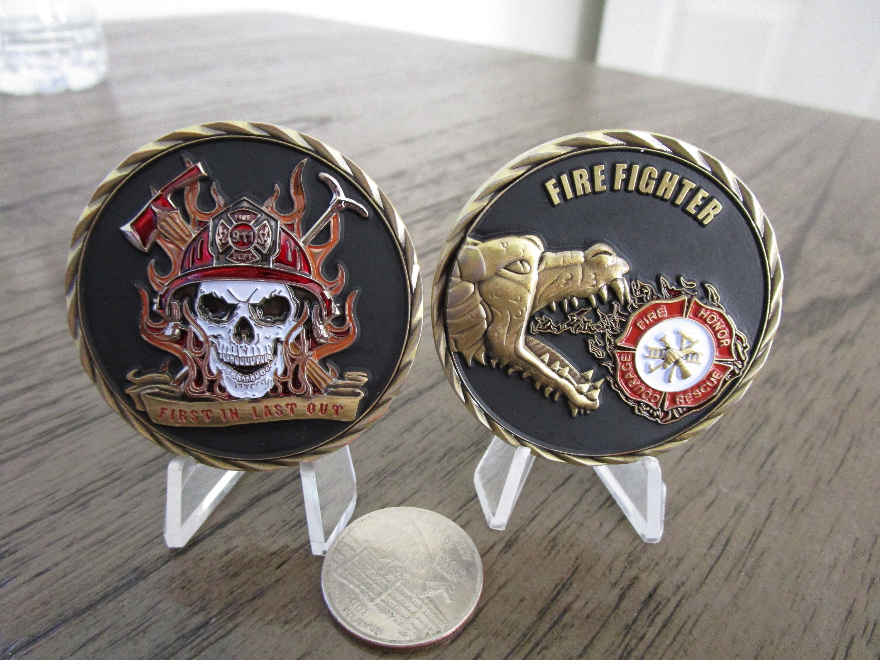 Set of Two Firefighter Challenge Coins Firefighters Prayer and - Etsy
