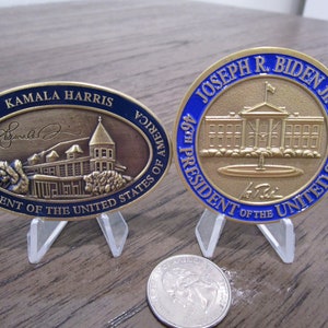 Lot of 2 Challenge Coins POTUS Joe Biden & Vice President Kamala Harris ...