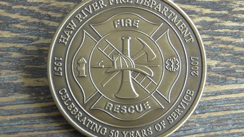 Haw River Fire & Rescue NC 50 Years of Service Challenge Coin #157U - Etsy