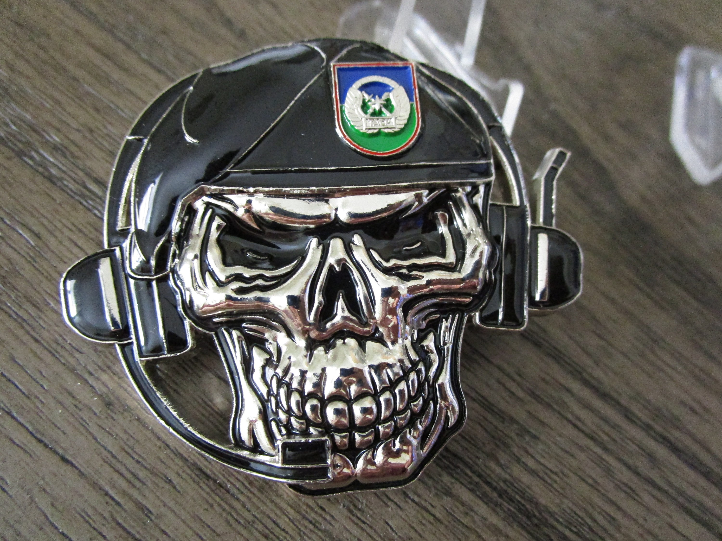 USAF TACP Tactical Air Control Party Black Beret Skull Challenge Coin ...