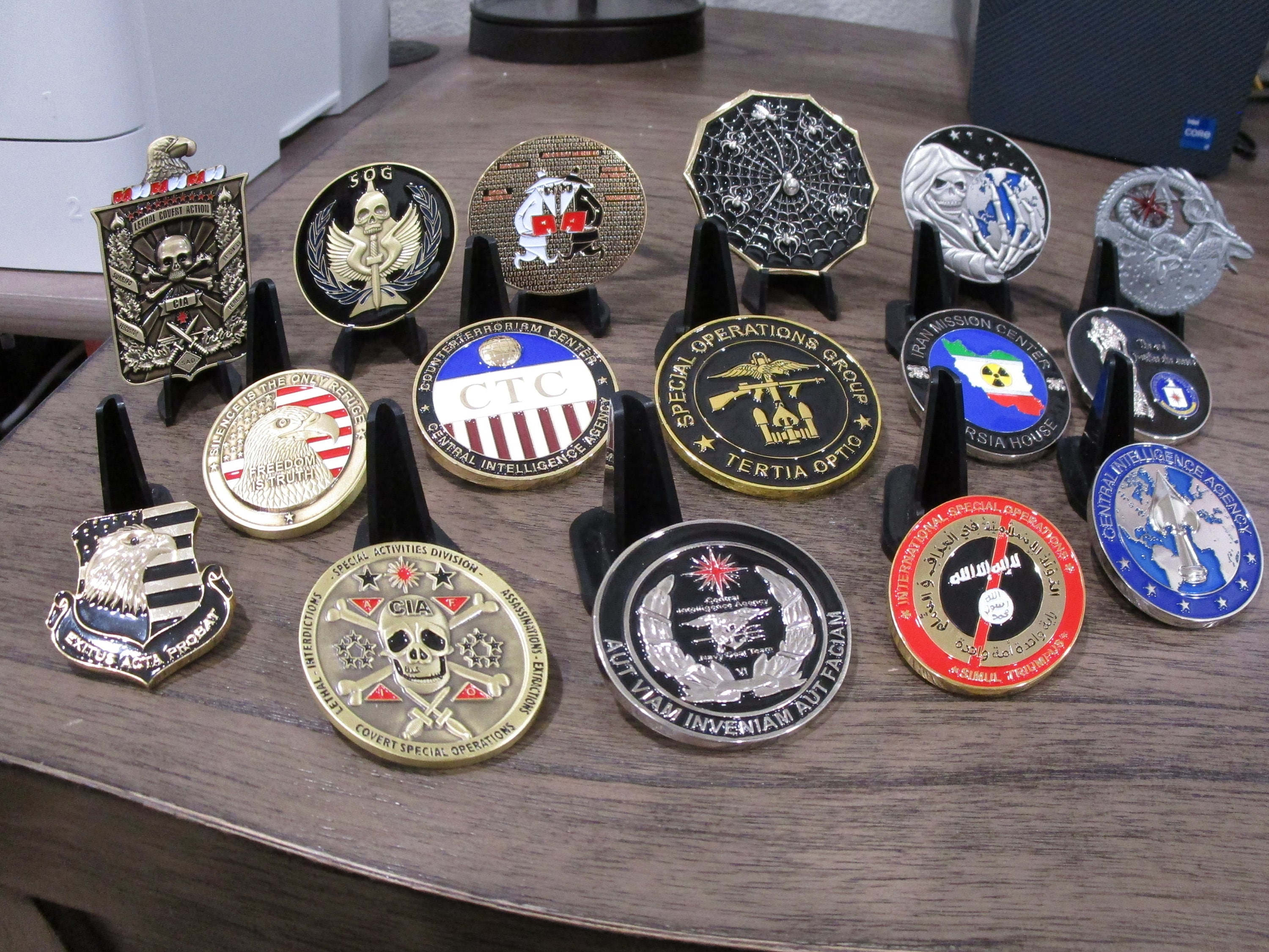 Lot of 16 Covert Operations CIA Challenge Coins SAD Sog Noc Directorate of Operations Global ...