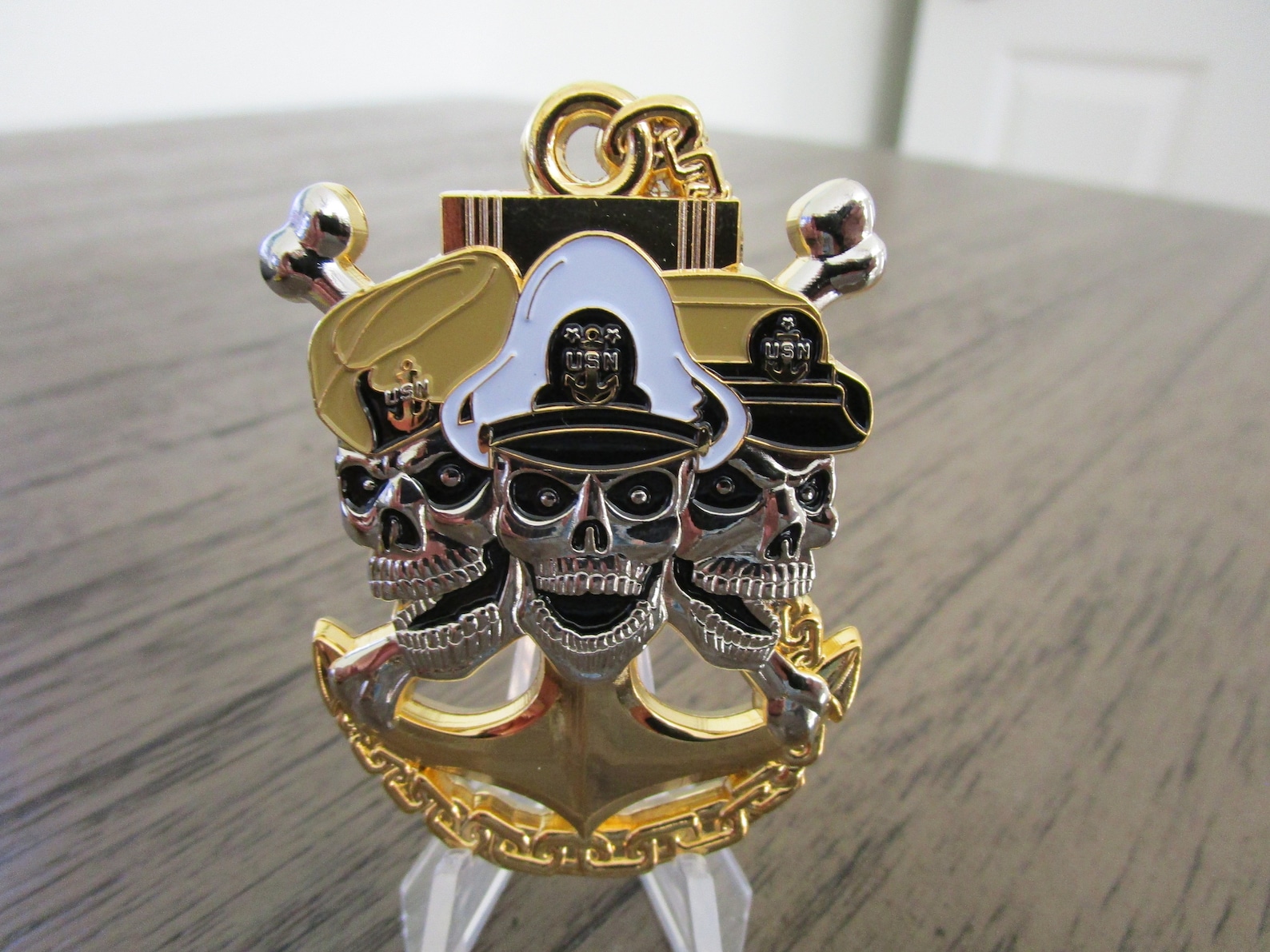 USN Navy Chief Petty Officer Three Skull Ask the Chief CPO Challenge ...