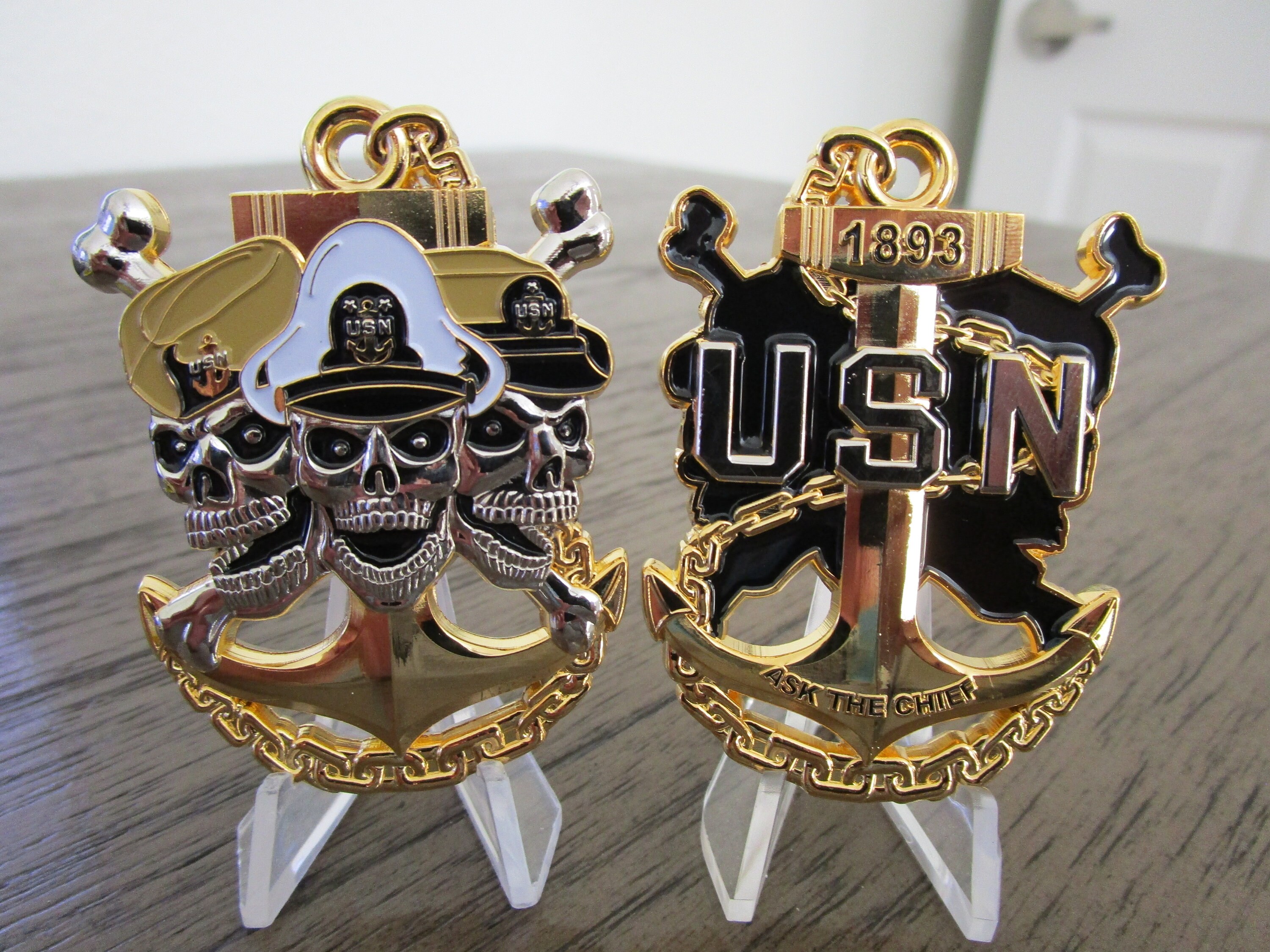 Set of 2 USN CPO Navy Chief Goat Locker Chief Petty Officer | Etsy