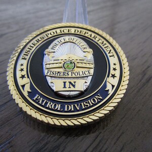 Fishers Police Department Patrol Division Indiana LEO Challenge Coin - Etsy