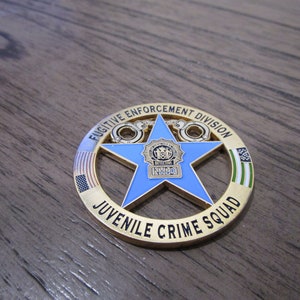 NYPD Fugitive Enforcement Division Juvenile Crime Squad Challenge Coin ...
