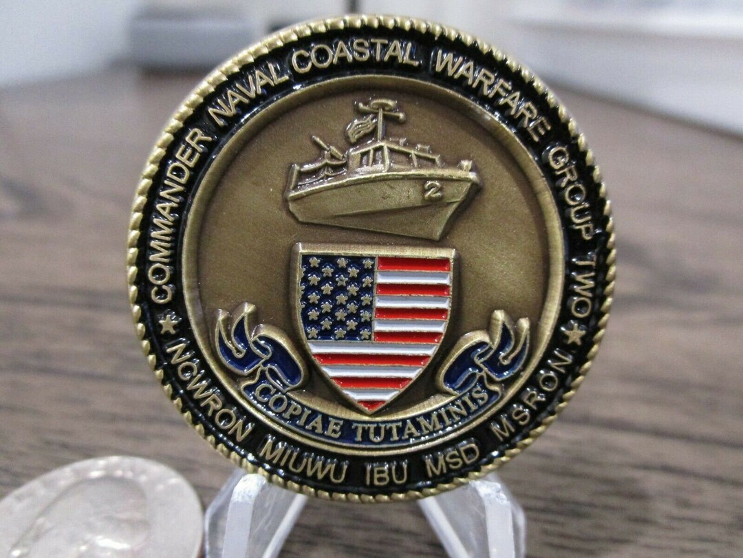 USN Commander Naval Coastal Warfare Group Two NCWRON CPO Challenge Coin ...