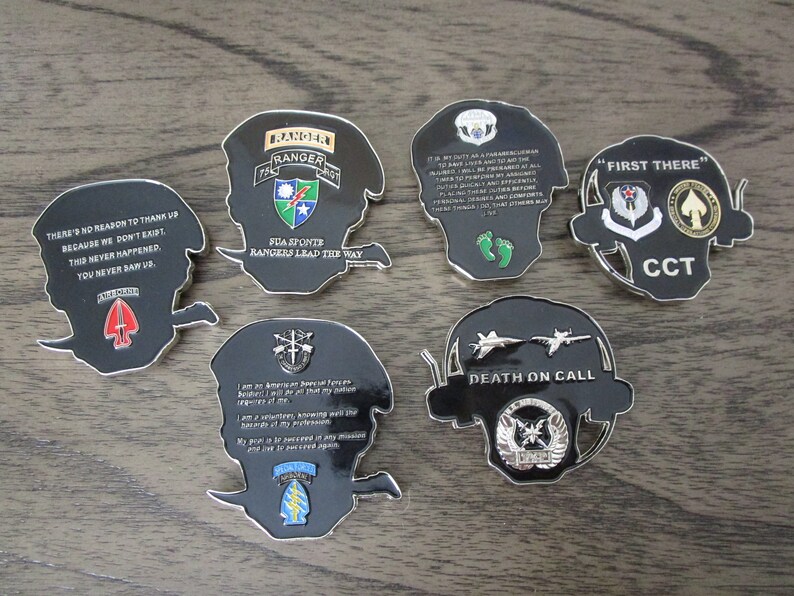 Lot of 6 Special Forces Reaper Skull Challenge Coins Army | Etsy