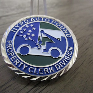 NYPD New York Police Auto Pound Property Clerk Division Challenge Coin ...