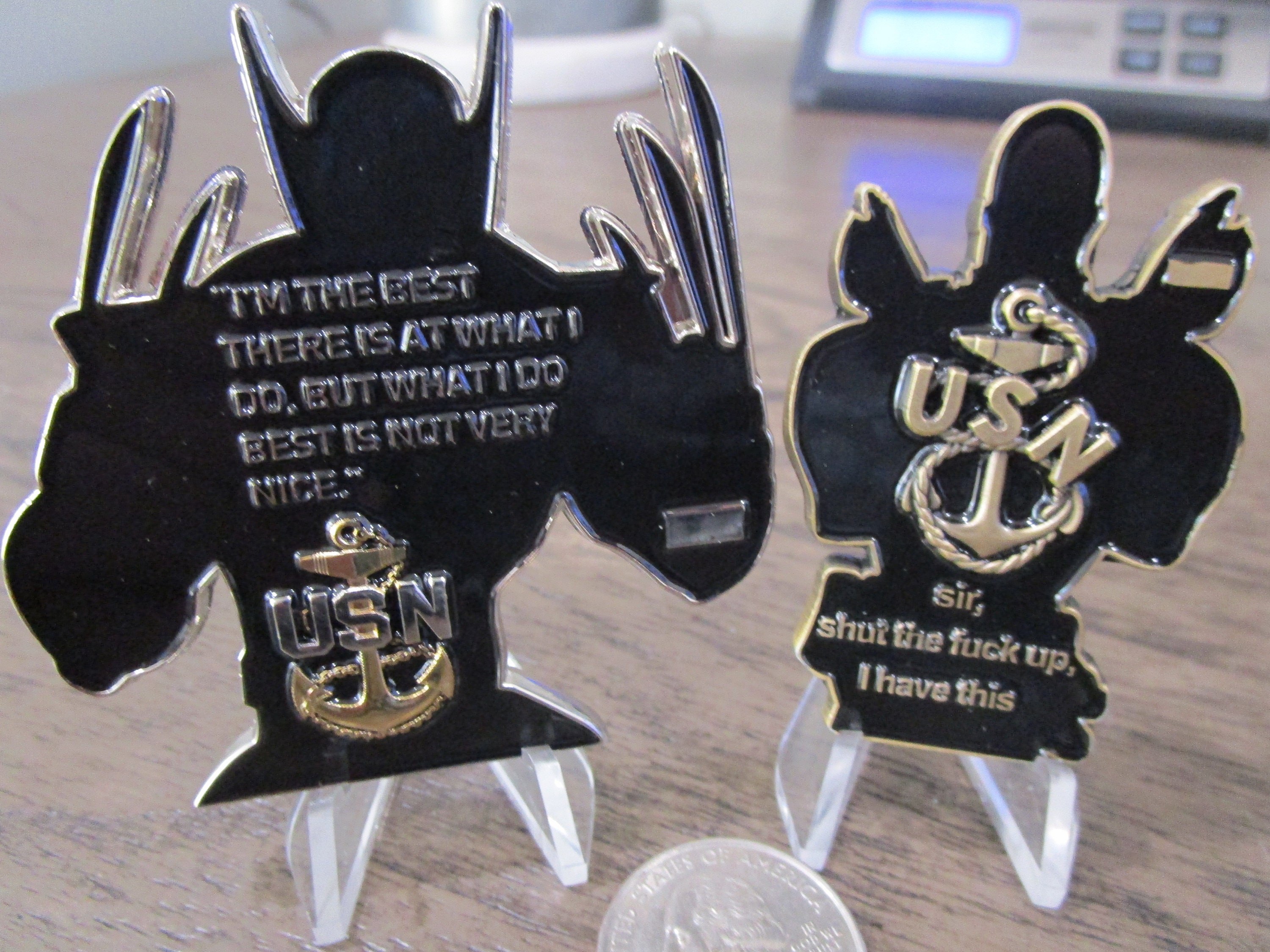 Set of Two Navy Chief CPO Challenge Coins Marvel Superhero | Etsy