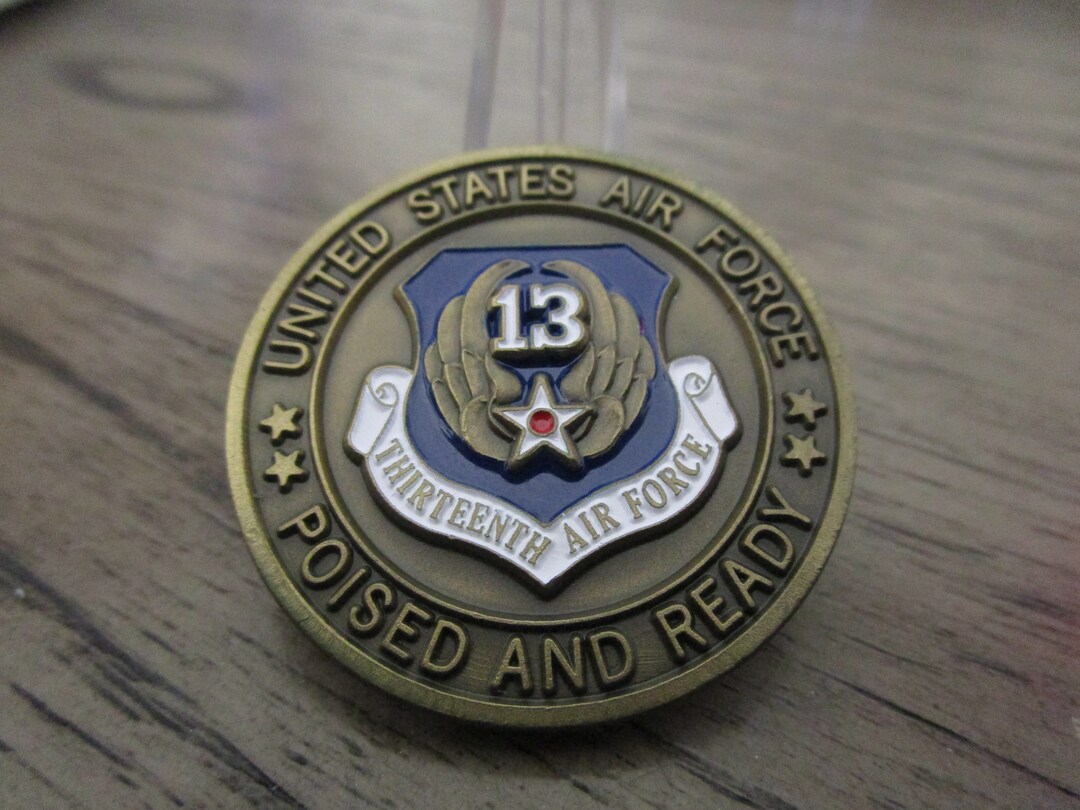 USAF USAFE Thirteenth Air Force Commanders Challenge Coin 723S - Etsy