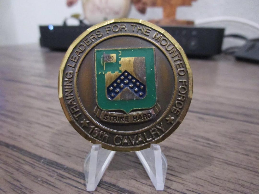 Vintage US Army 16th Cavalry Regiment STRIKE HARD Commanders Challenge ...