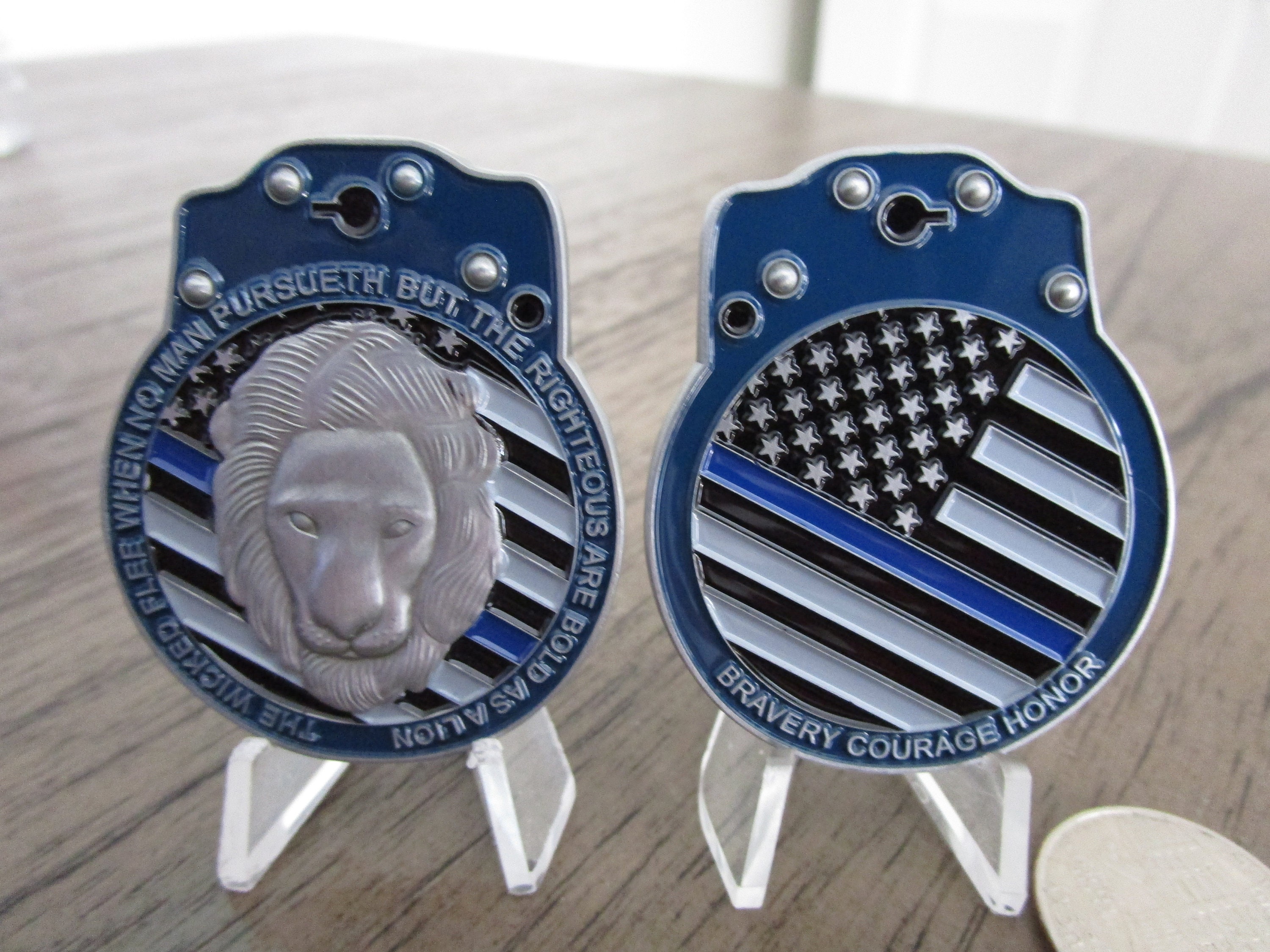 Police & Law Enforcement Thin Blue Line Bold as A Lion Handcuff ...