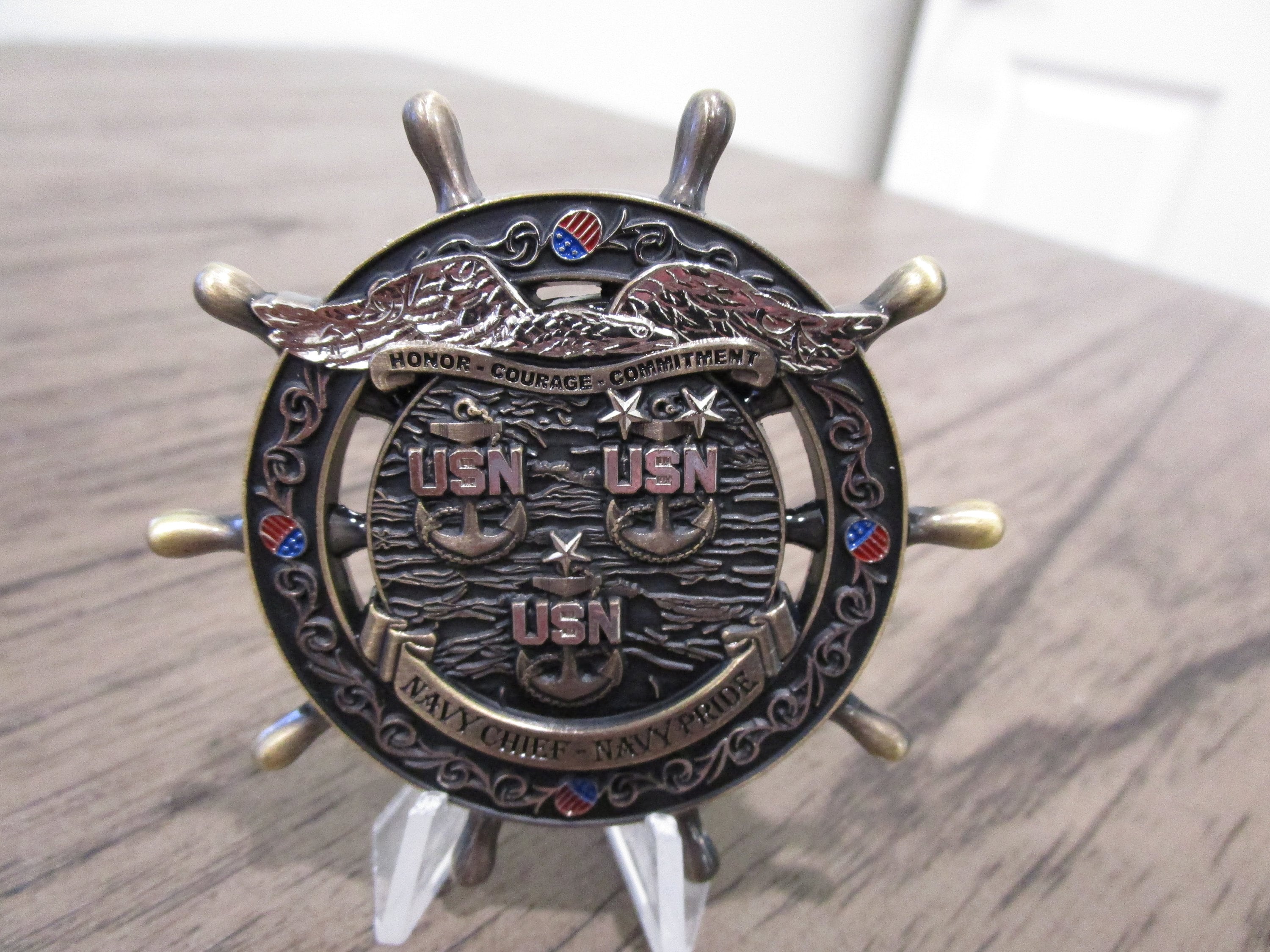 USN USS Constitution Ship 's Wheel Navy Chief Navy Pride | Etsy