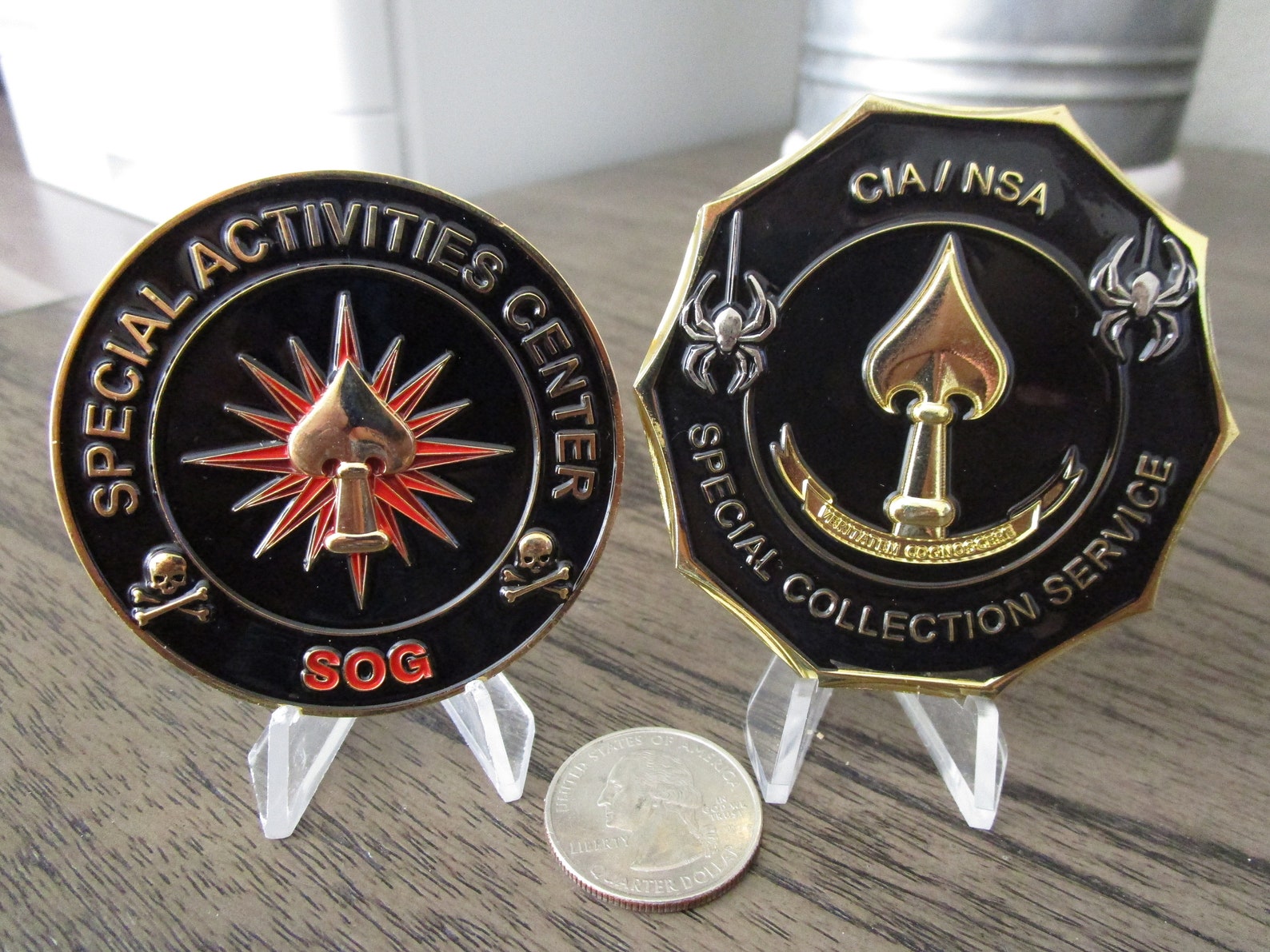 Lot van 2 CIA Challenge Coins Central Intelligence Agency - Etsy Nederland