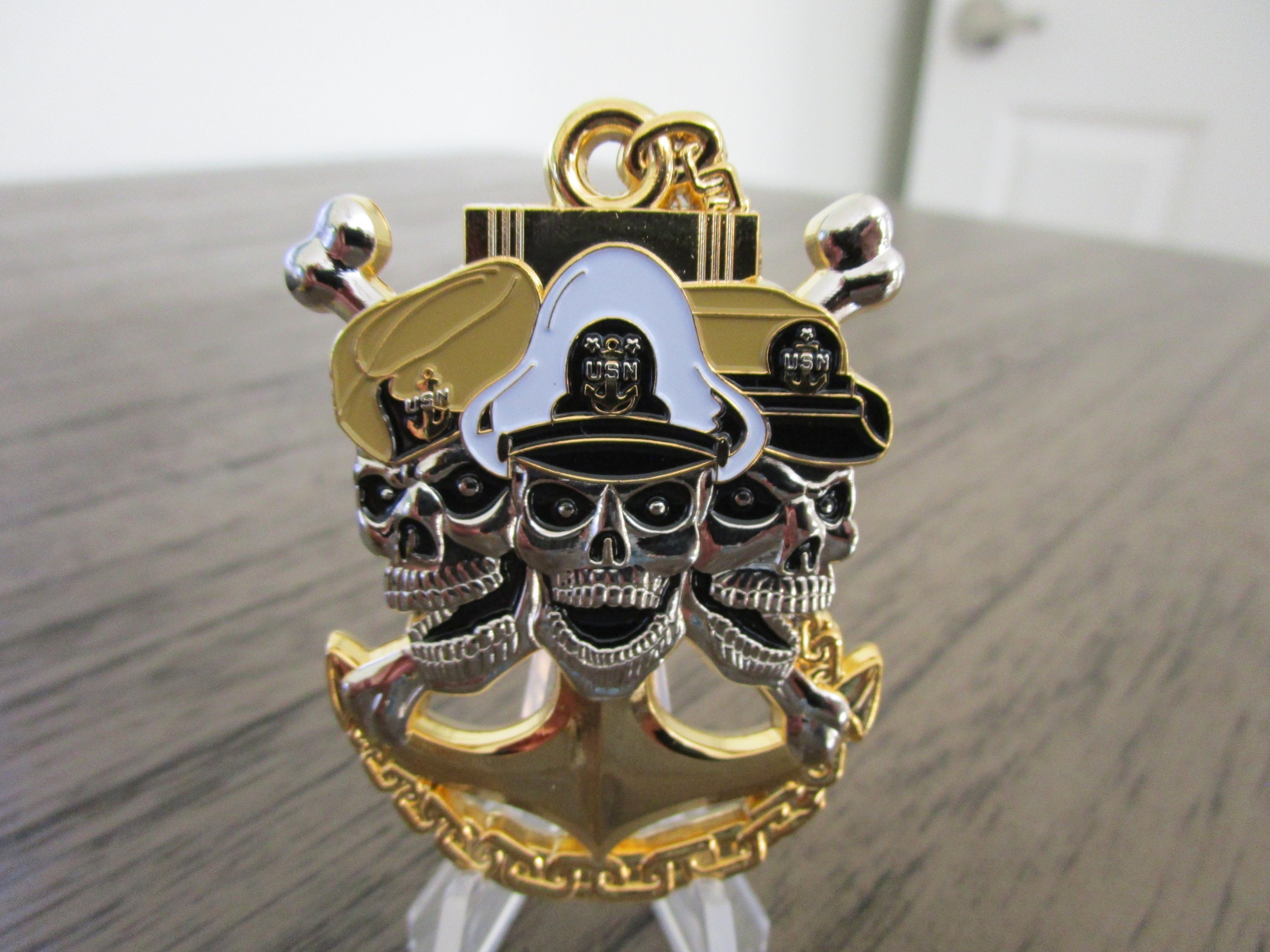 USN Navy Chief Petty Officer Three Skull Ask the Chief CPO Challenge ...
