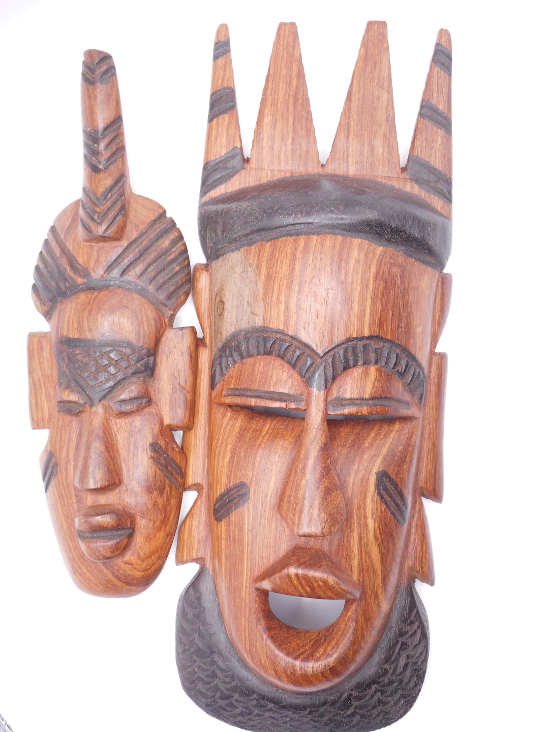 Handcrafted Wooden Face Mask - Vintage Inspired Wall Decor - Small or ...