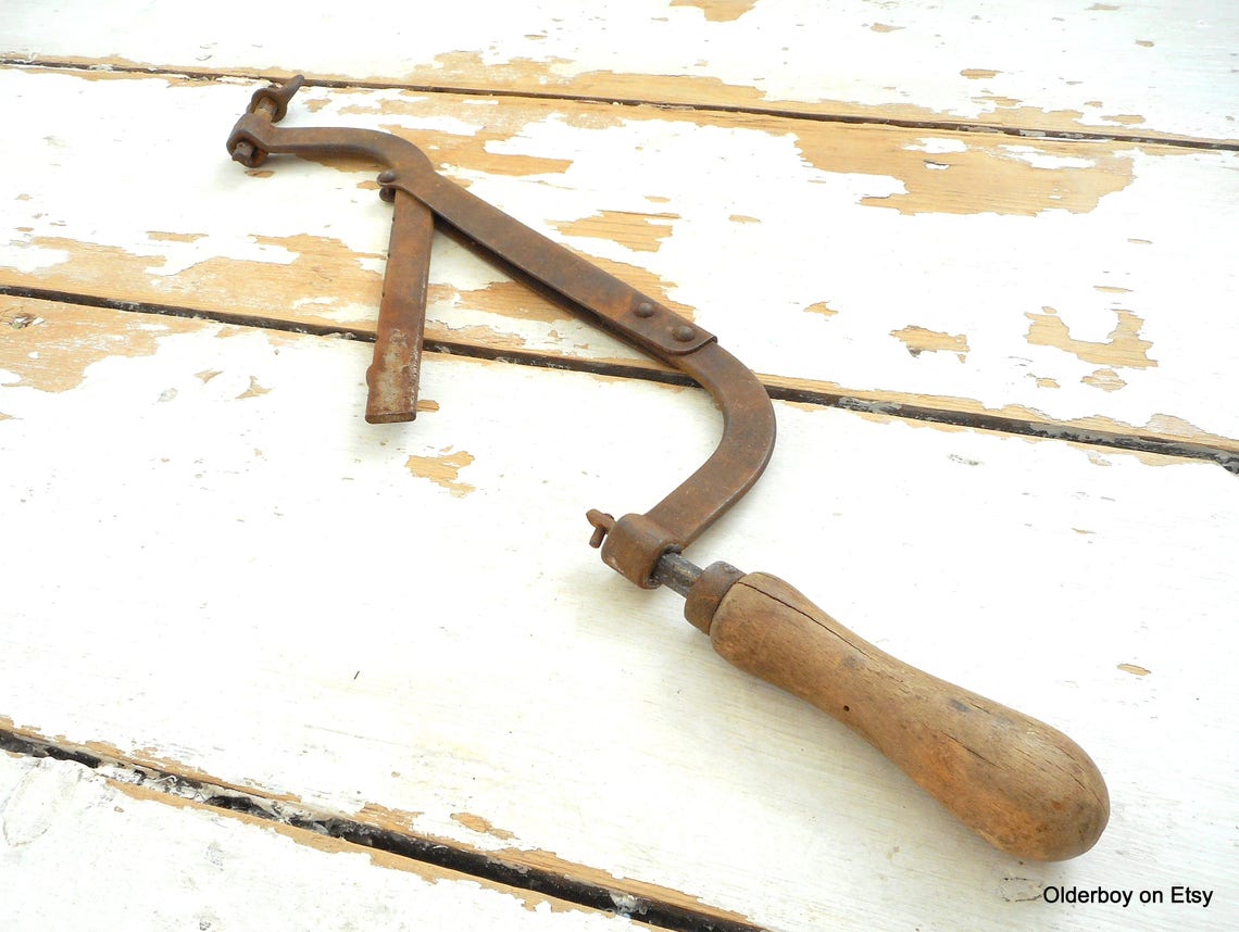 C.1940 Metal SAW FRAME / Rusty Old Saw Frame Hand Saw Frame | Etsy